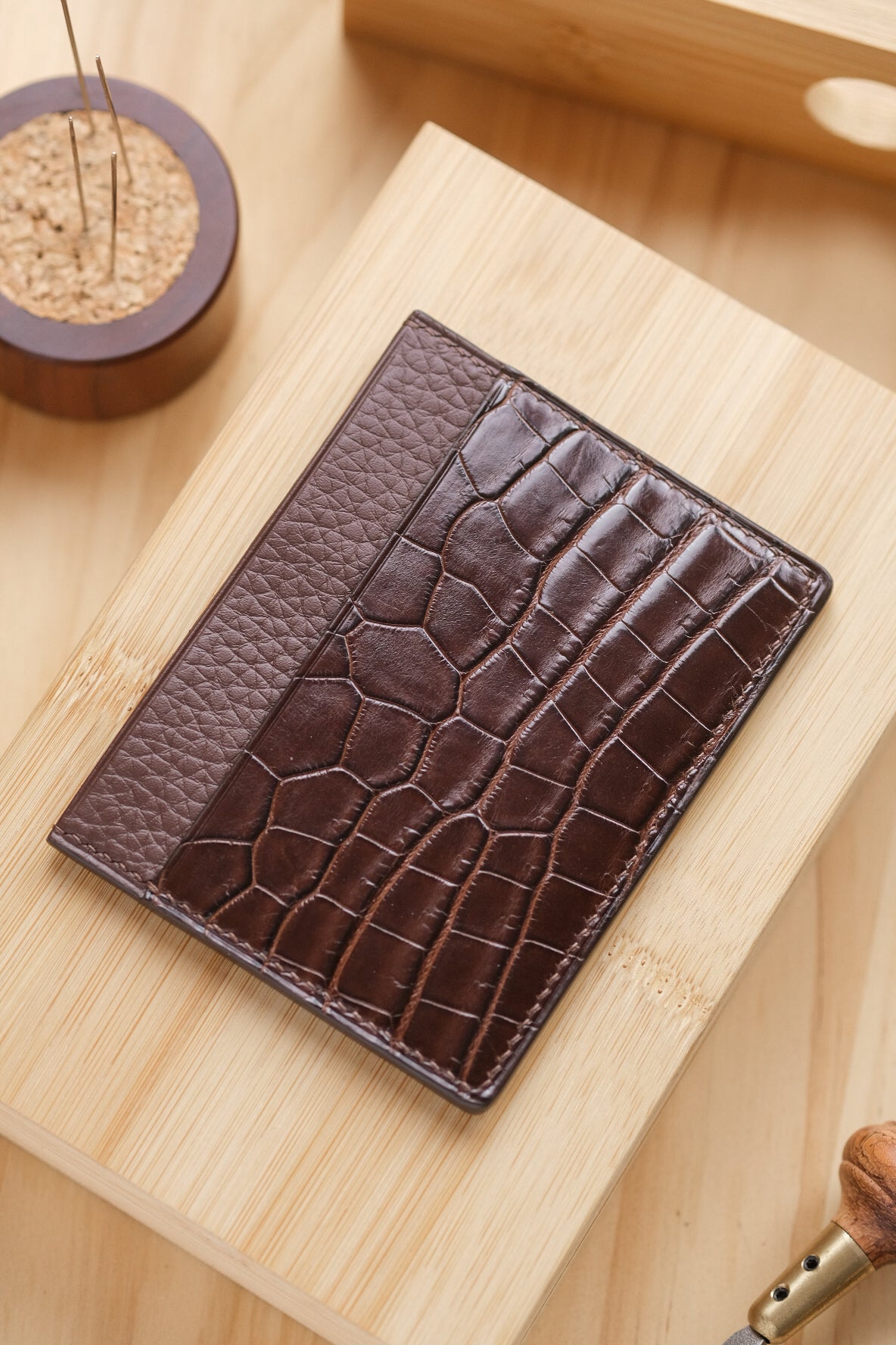 Alligator & Calfskin 3 Slot Card Holder + Watch Strap